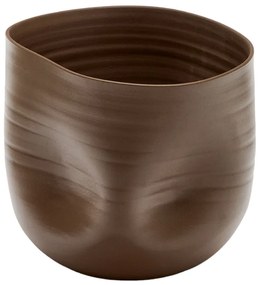 OnaDnes -20% Hnědá keramická váza Kave Home Macarelleta 21 cm