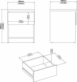 FALCO Noční stolek Simplicity 238 beton/bílý lesk