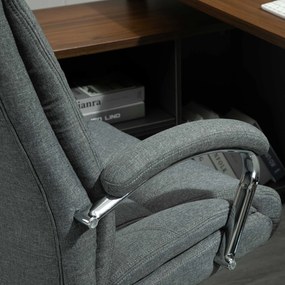 Ergonomická výškově nastavitelná kancelářská židle Vinsetto s funkcí houpání v šedé barvě pro kancelář a domácí kancelář