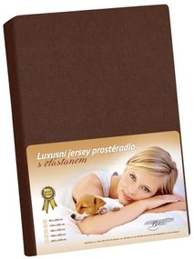 Bellatex prostěradlo jersey s elastanem tmavá hnědá velikost 100x200 cm