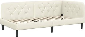 Rohový rám postele Krémová 100 x 200 cm samet 3394171