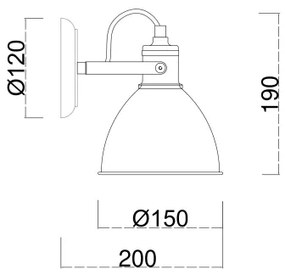 Brilagi - Nástěnné bodové svítidlo TECHNO 1xE27/60W/230V krémová/patina