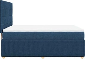 Box spring postel s matrací modrá 140x190 cm textil 3292057