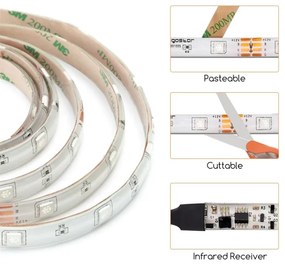 Aigostar - LED RGB Stmívatelný pásek 5m LED/24W/12/230V IP65 + DO