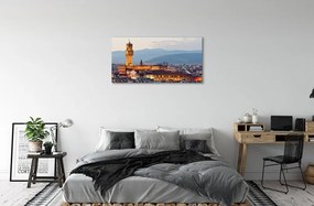 Obrazy na plátně Italy Castle sunset panorama 125x50 cm