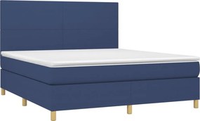 Box spring postel s matrací modrá 180x200 cm textil 3142199