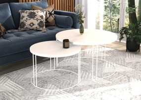 ADRK Furniture Konferenční stolek 2v1 ETTA CT-ETT-W-W