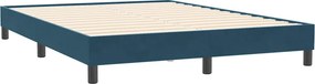 Postel Box Spring bez matrace tmavě modrá 140x210 cm samet 3315829