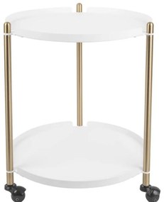 Time for home Bílo zlatý kovový odkládací stolek Haran 42,5 cm