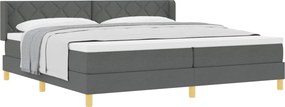 Postel s boxspringem s čelo Tmavě šedá 200 x 200 cm textil 3341378