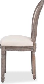 Jídelní židle 4 ks krémové textil 244088