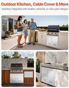 BBQ přístupová dvířka, 762 × 533 mm dvojitá venkovní kuchyňská dvířka