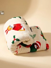 Sinsay - Vánoční deka se vzorem koček a vánočních stromků - vícebarevná