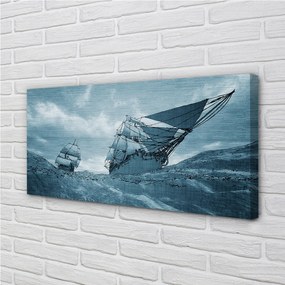 Obrazy na plátně Moře bouře nebe loď 120x60 cm