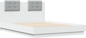 Rám postele s čelem bílý 135 x 190 cm kompozitní dřevo 3209954