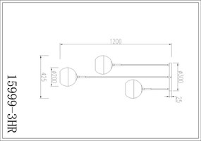 Globo 15999-3HR - Lustr na lanku RAGUSA 3xE27/60W/230V