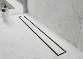 Mexen Flat nerezový sprchový žlab 110 cm vzor M13, 2v1, zlatá, 1510110