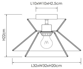 Lucide 10120/32/72 - Stropní svítidlo TASMAN 1xE27/60W/230V béžová