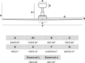 FARO 34280 - Stropní ventilátor KLIM M borovice/bílá pr. 125 cm+dálkové ovládání