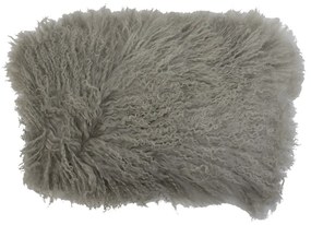 Polštář šedá ovčí kůže kudrnatý dlouhý chlup Curly grey - 35*50*10cm