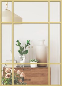 HOMCOM obdélníkové nástěnné zrcadlo, 70 × 50 cm — okénkový kovový rám, dekorativní, zlaté | Aosom