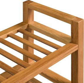 Botník se 3 policemi 100 x 27 x 60 cm masivní dubové dřevo 244209