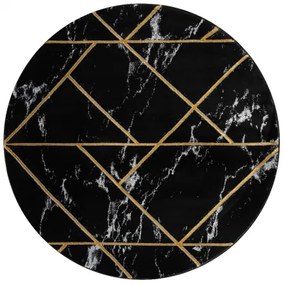 Dywany Luszczow Kusový koberec kulatý EMERALD EXCLUSIVE 2000 mramor, geometrický černý / zlato Rozměr koberce: 160 cm KRUH