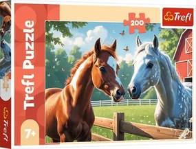 TREFL Puzzle Koně na mýtině / 200 dílků / od 7 let