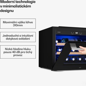 Klarstein Vestavná chladnička na víno Illuminosa | Moderní | UV ochrana | 61 litrů | 19 lahví | 60 cm