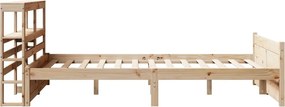 Rám postele s čelem 120 x 200 cm masivní borové dřevo 3306019