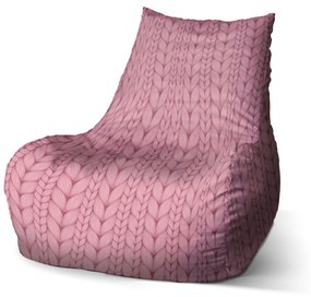 Sablio Sedací vak Bean Růžové pletení - 100 x 90 x 45 cm