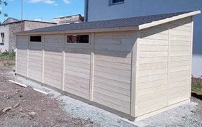 nejzahradnidomek.cz - Dřevěný domek KROKUS - Premium, barva natur, (2,7 × 6,45 m), R_KROKUS2