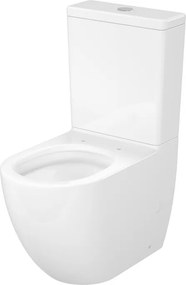 Cersanit Remo Oval, oválné kompaktní wc s WC sedátkem, vířivé splachování, bílá lesklá, K3030-001