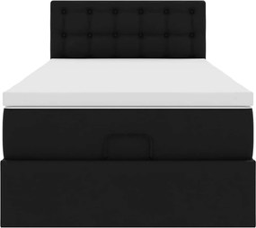 Osmanský postel s matrací černý 80x200cm umělá kůže 3311273