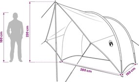 vidaXL Zadní markýza odolná vůči vodě 405 x 280 x 220 cm [42028562] Barva: Armádní zelená