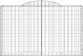 Klenutý gabionový koš 300 x 50 x 180/200 cm pozinkované železo 153519