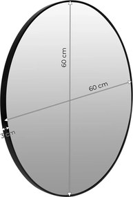 Kulaté nástěnné zrcadlo Luciene I. 60 cm černé