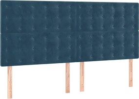 Box spring postel s matrací tmavě modrá 160x200 cm samet 3138095