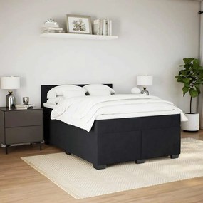 Box spring postel s matrací černá 160x200 cm samet 3286350