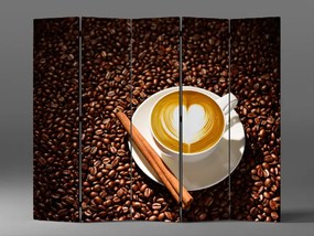 Paraván cappuccino s láskou Rozměr: 225 x 180 cm