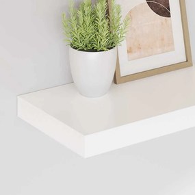 Plovoucí nástěnné police 2 ks bílé vysoký lesk 40x23,5x3,8 cm MDF 323743