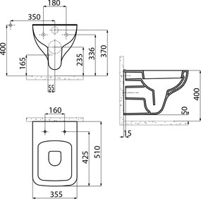 Aqualine Bene BN320 WC mísa závěsná