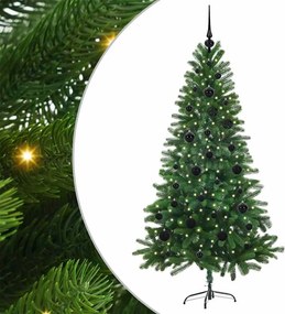 Vánoční stromeček s 150 LED diodami s stojanem Zelená 150 cm PE 3396319
