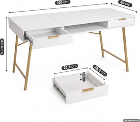 Psací stůl Arden 120 cm - výběr z 7 provedení