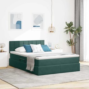 Postel s úložným prostorem Tmavě zelená 140 x 200 cm samet 3370764