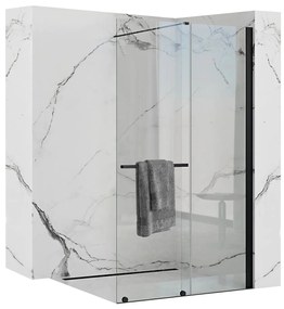 Rea - Cortis posuvná sprchová zástěna 120x195cm, 6mm sklo, čiré sklo/černý profil, REA-K8880
