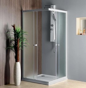 Aqualine - Čtvercový sprchový kout, 80x80 cm, matné sklo Brick BTQ800