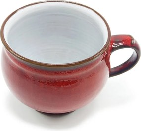 Keramický hrnek Červený, 450 ml – ruční práce, české řemeslo