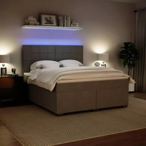 Box spring postel s matrací světle šedá 180x200 cm samet 3293278
