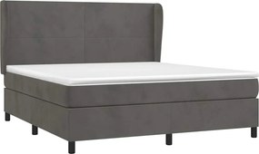 Box spring postel s matrací tmavě šedá 160x200 cm samet 3129100